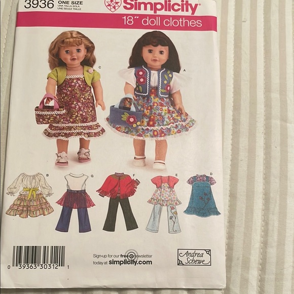 Simplicity | Toys | Simplicity 8 Doll Clothes Pattern | Poshmark